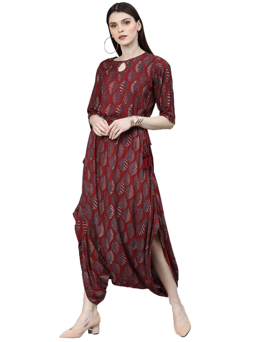 Divena Maroon Rayon Jumpsuit – divena world